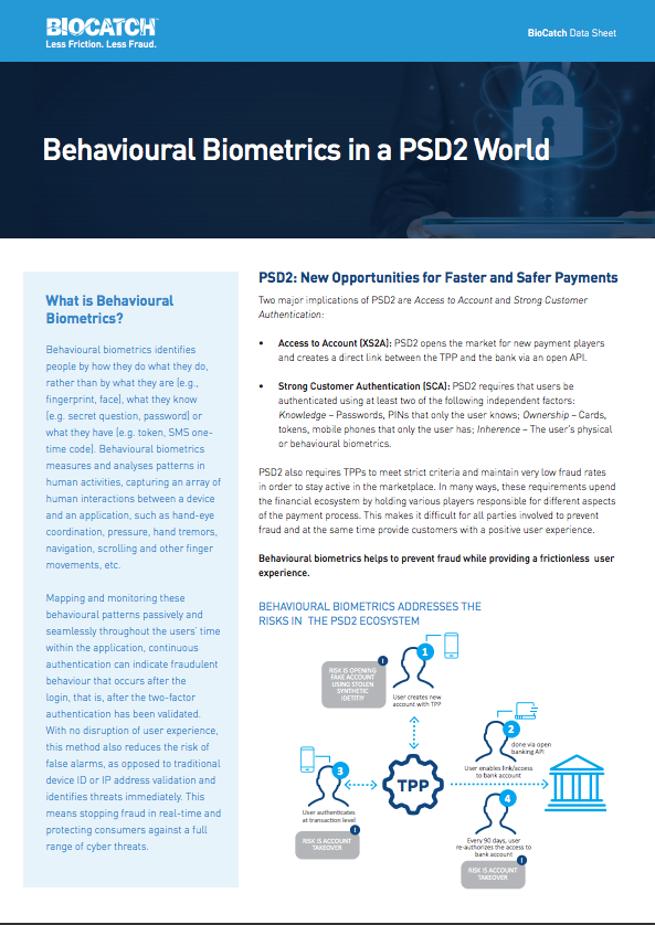 Data Sheets on Behavioral Biometrics | BioCatch